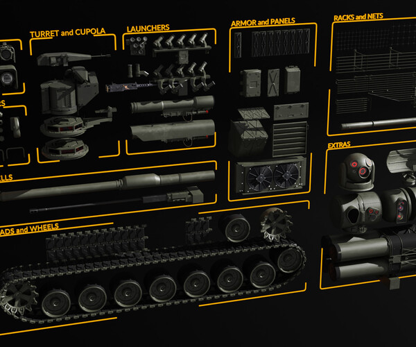 ArtStation - Sci-Fi Military Tank / Vehicle kitbash set for concept art ...