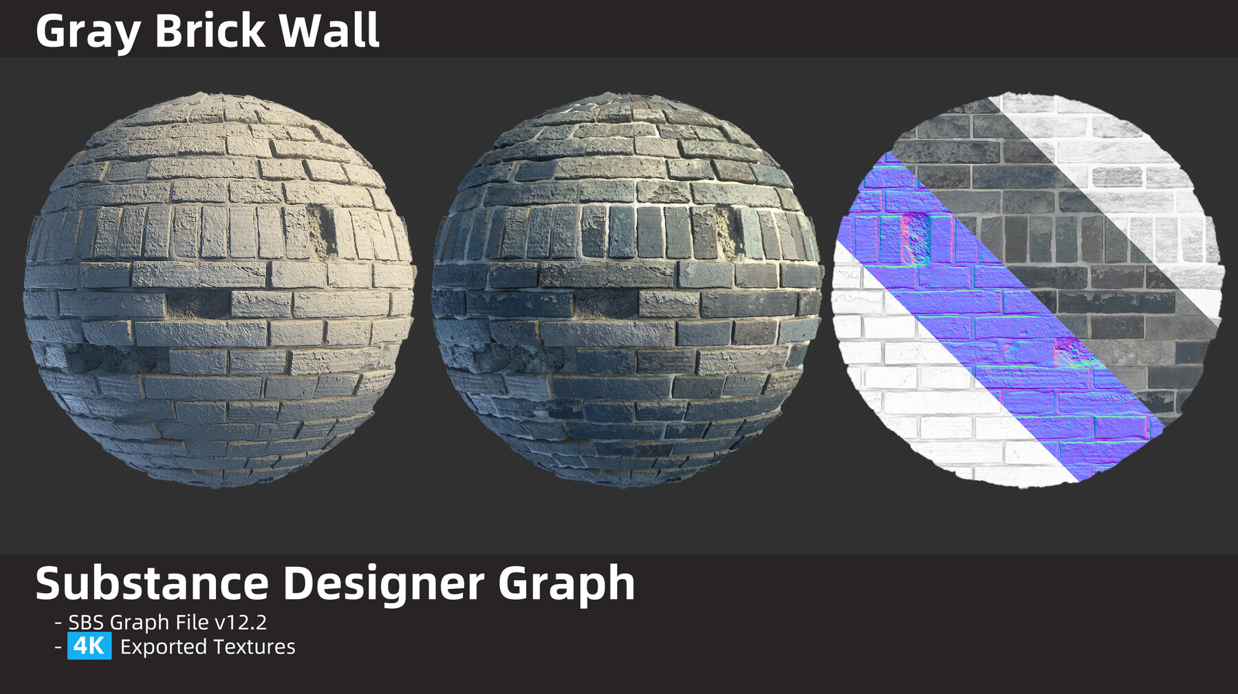 ArtStation - Gray Brick Wall Material | Substance Designer Graph ...