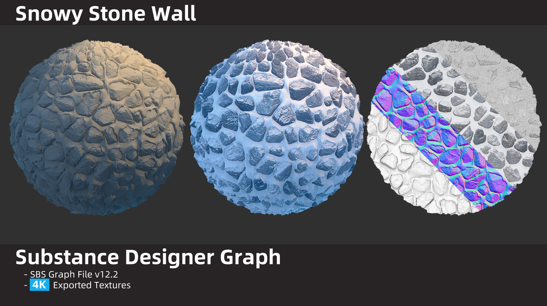 ArtStation - Snowy Stone Wall Material | Substance Designer Graph ...