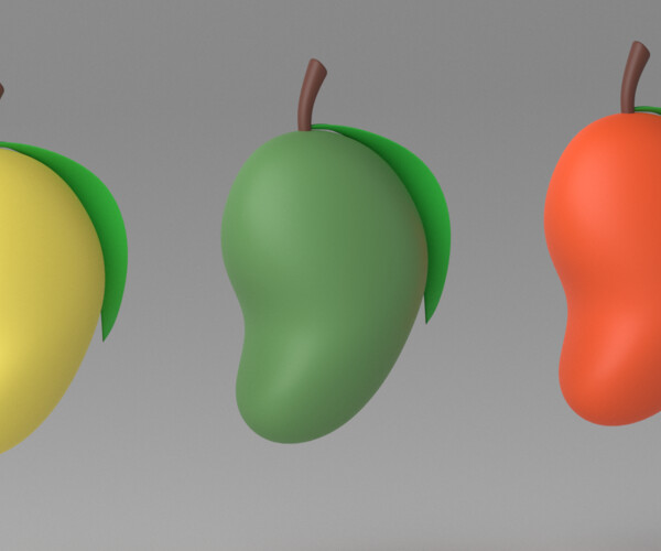 ArtStation - Cartoon Cute Mango Fruit 3D model | Resources