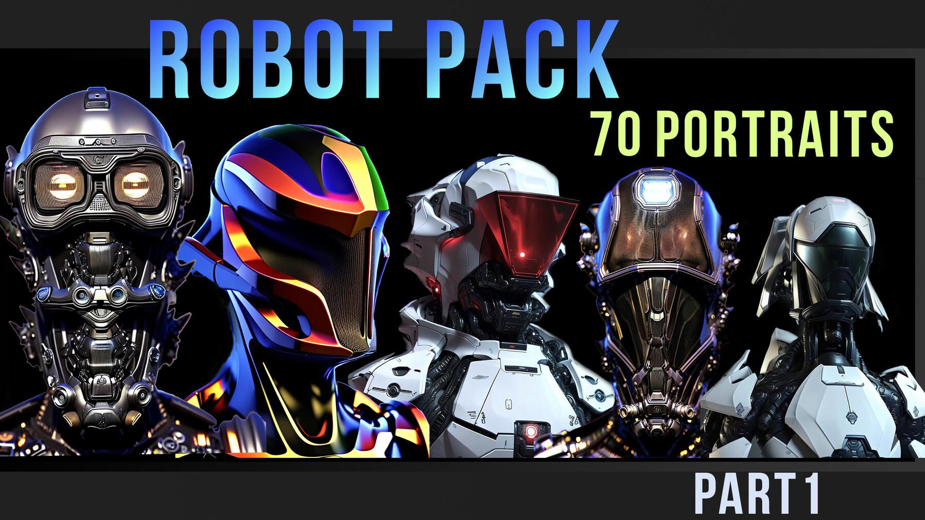 ArtStation - Robot portraits pack #1 (70 characters) | Artworks