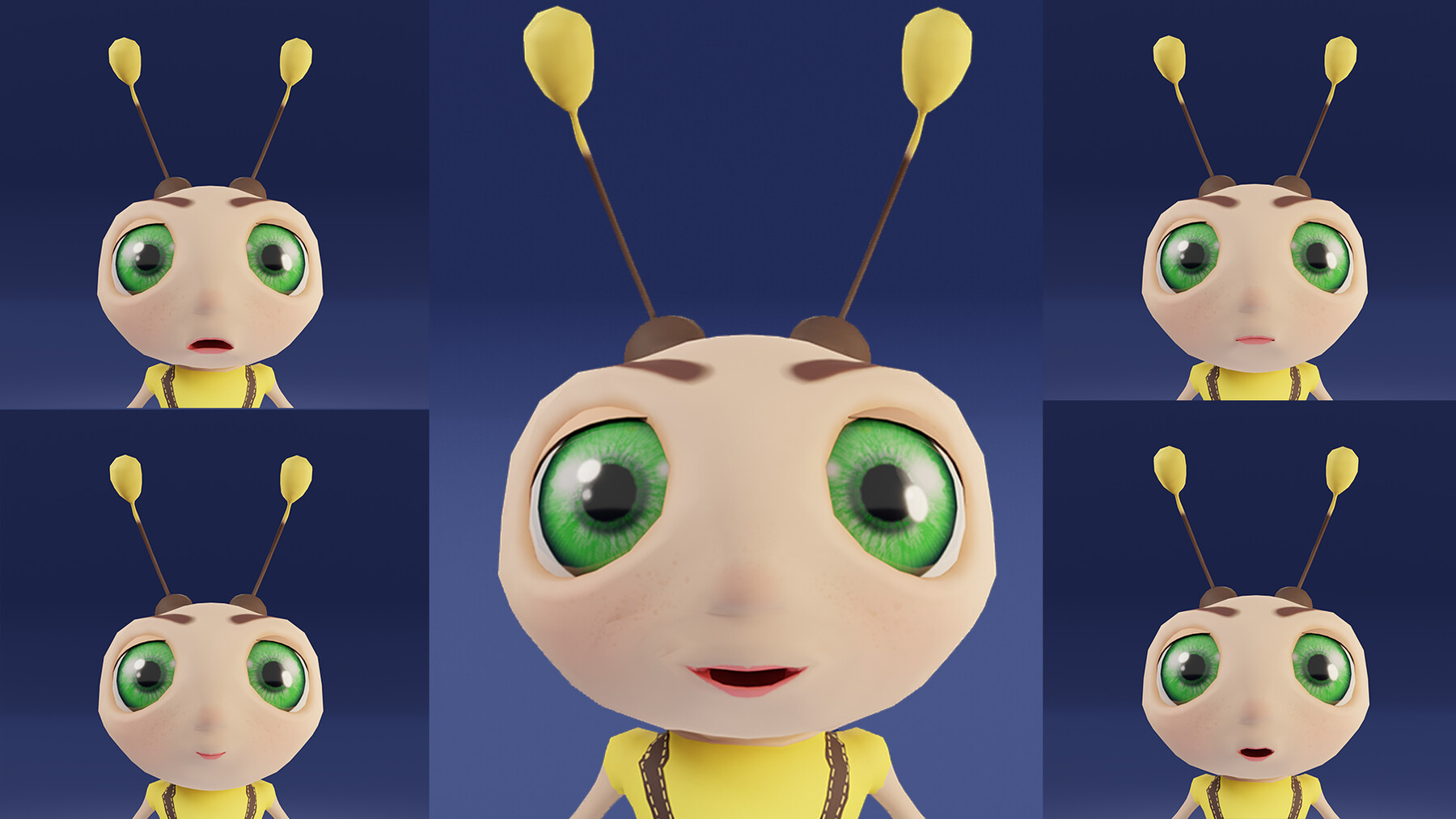 ArtStation - Bee Cute Character Stylized Cartoon Lowpoly | Game Assets