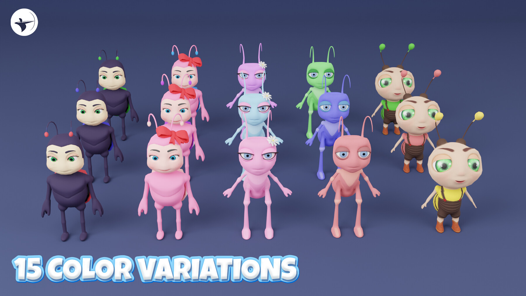 ArtStation - Insects Pack LowPoly Ant Ladybug Bee Characters | Game Assets