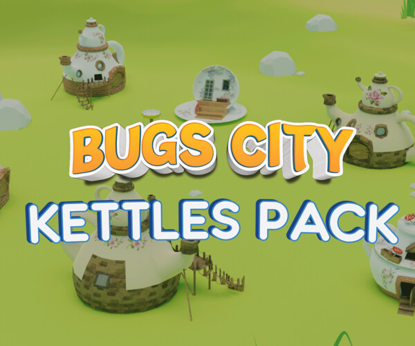ArtStation - Bugs City - Low Poly Stylized Kettles Pack | Game Assets