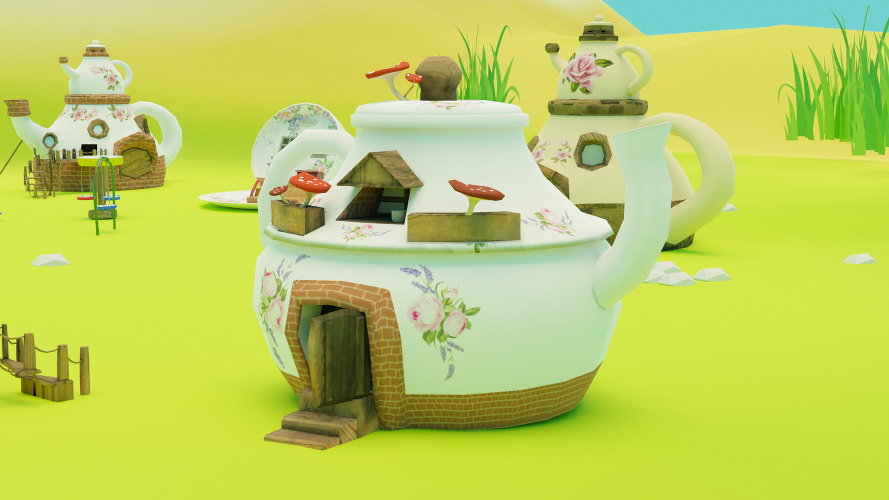ArtStation - Bugs City - Low Poly Stylized Kettles Pack | Game Assets