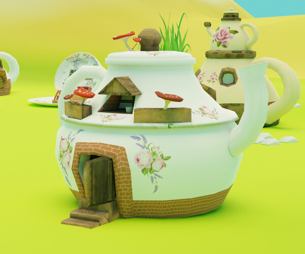 ArtStation - Bugs City - Low Poly Stylized Kettles Pack | Game Assets