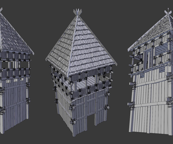 ArtStation - MEDIEVAL WATCHTOWER TOWER FORT FORTRESS CASTLE WALLS ...