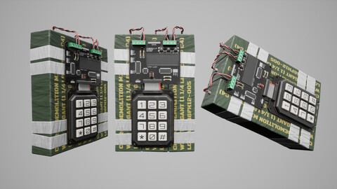 ArtStation - C4 bomb with timer circuit - Plus extra skins | Game Assets