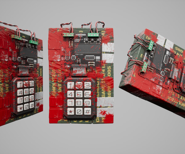 ArtStation - C4 bomb with timer circuit - Plus extra skins | Game Assets
