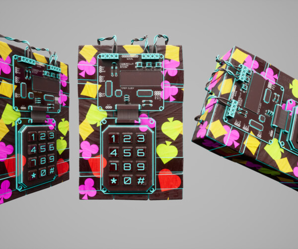 ArtStation - C4 bomb with timer circuit - Plus extra skins | Game Assets
