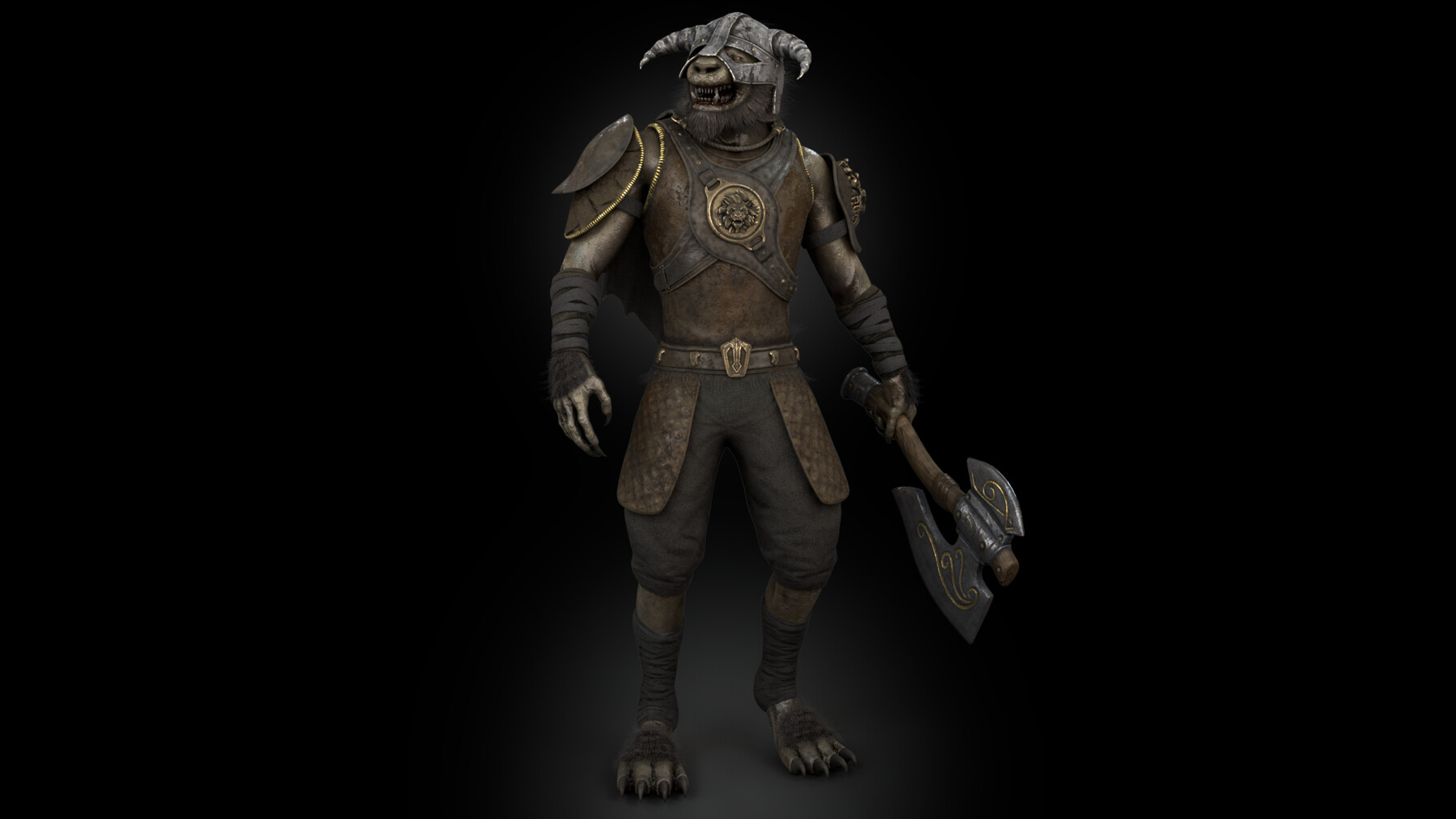 ArtStation - Lion Warrior Rigged Low-poly | Game Assets