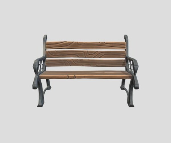 ArtStation - Stylized Wood and Metal Bench | Game Assets