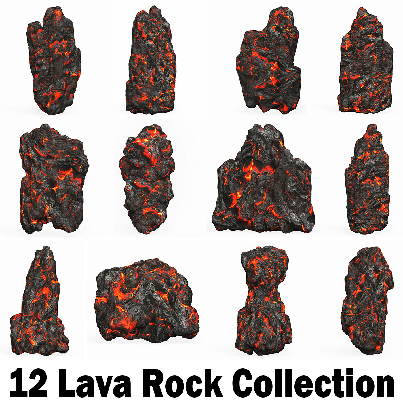 ArtStation - 12 Lava Rock Collection | Resources