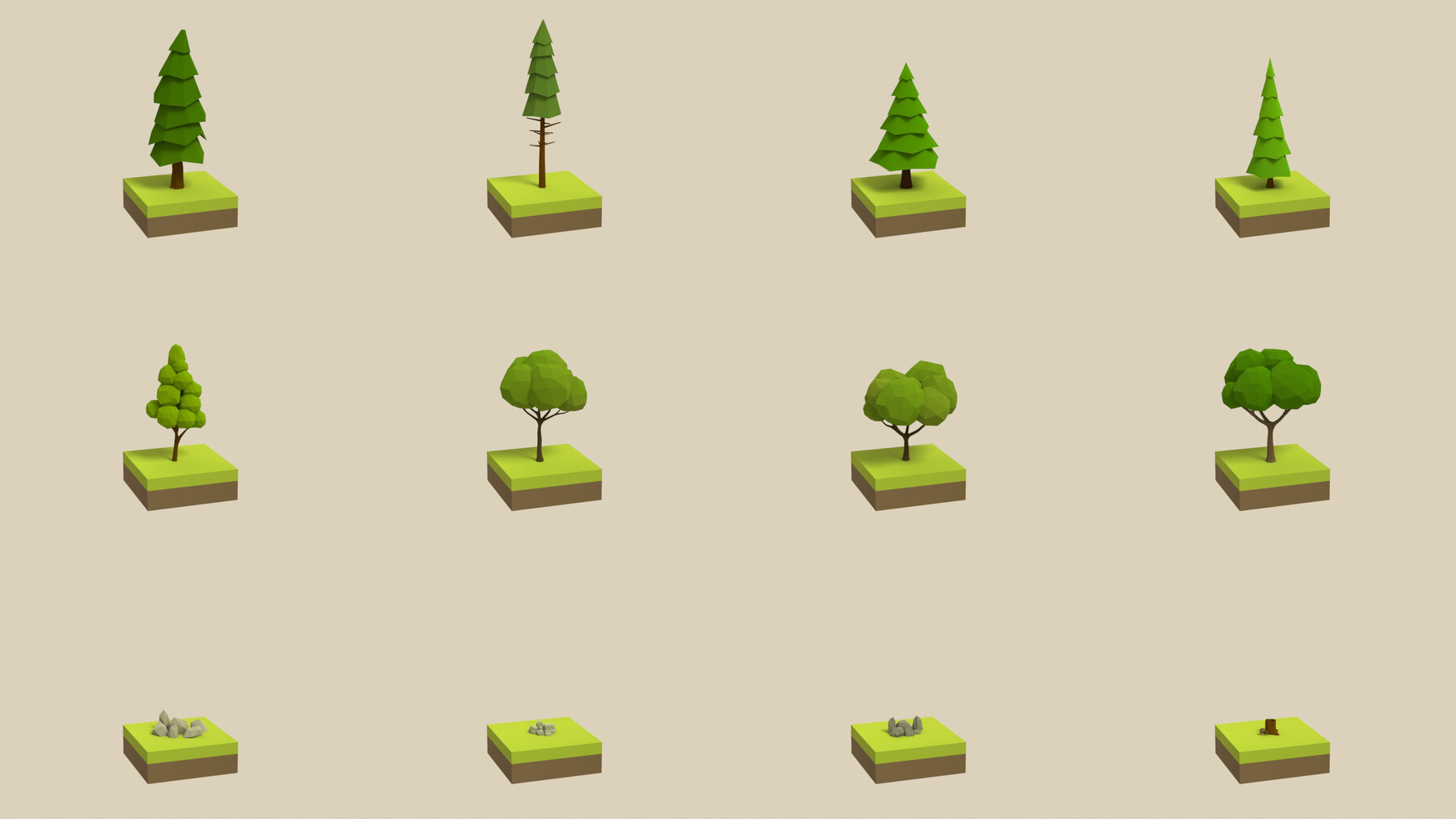 ArtStation - Lowpoly Trees Pack | Game Assets
