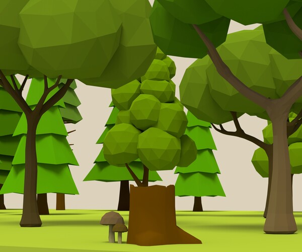 ArtStation - Lowpoly Trees Pack | Game Assets
