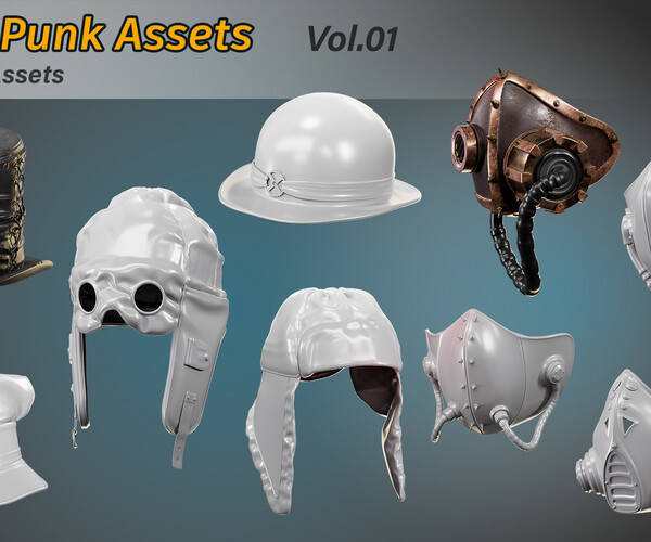 ArtStation - SteamPunk Assets Vol.01 / FBX + OBJ | Game Assets