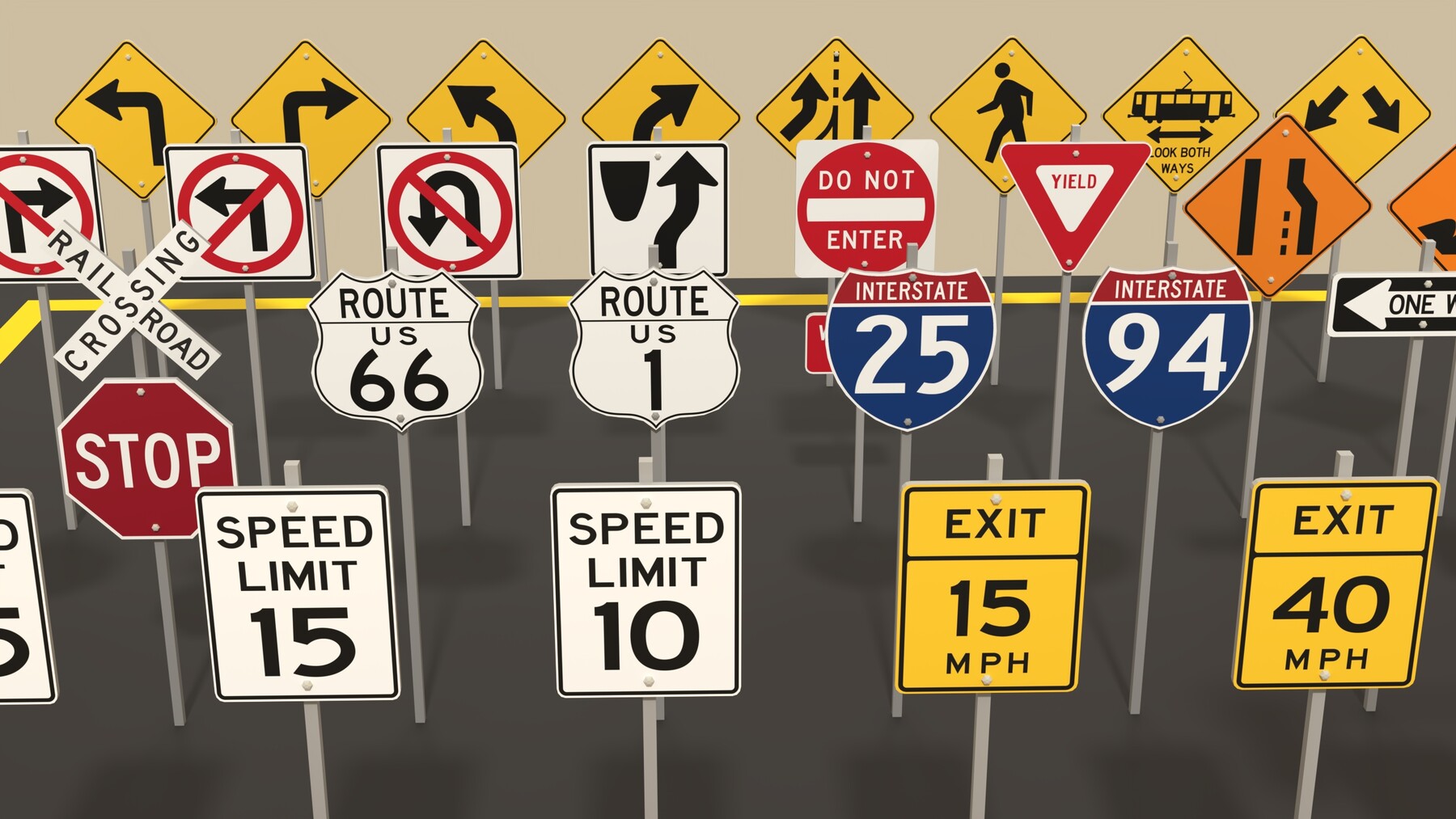 ArtStation - USA TRAFFIC ASSETS | Game Assets