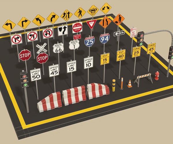 ArtStation - USA TRAFFIC ASSETS | Game Assets