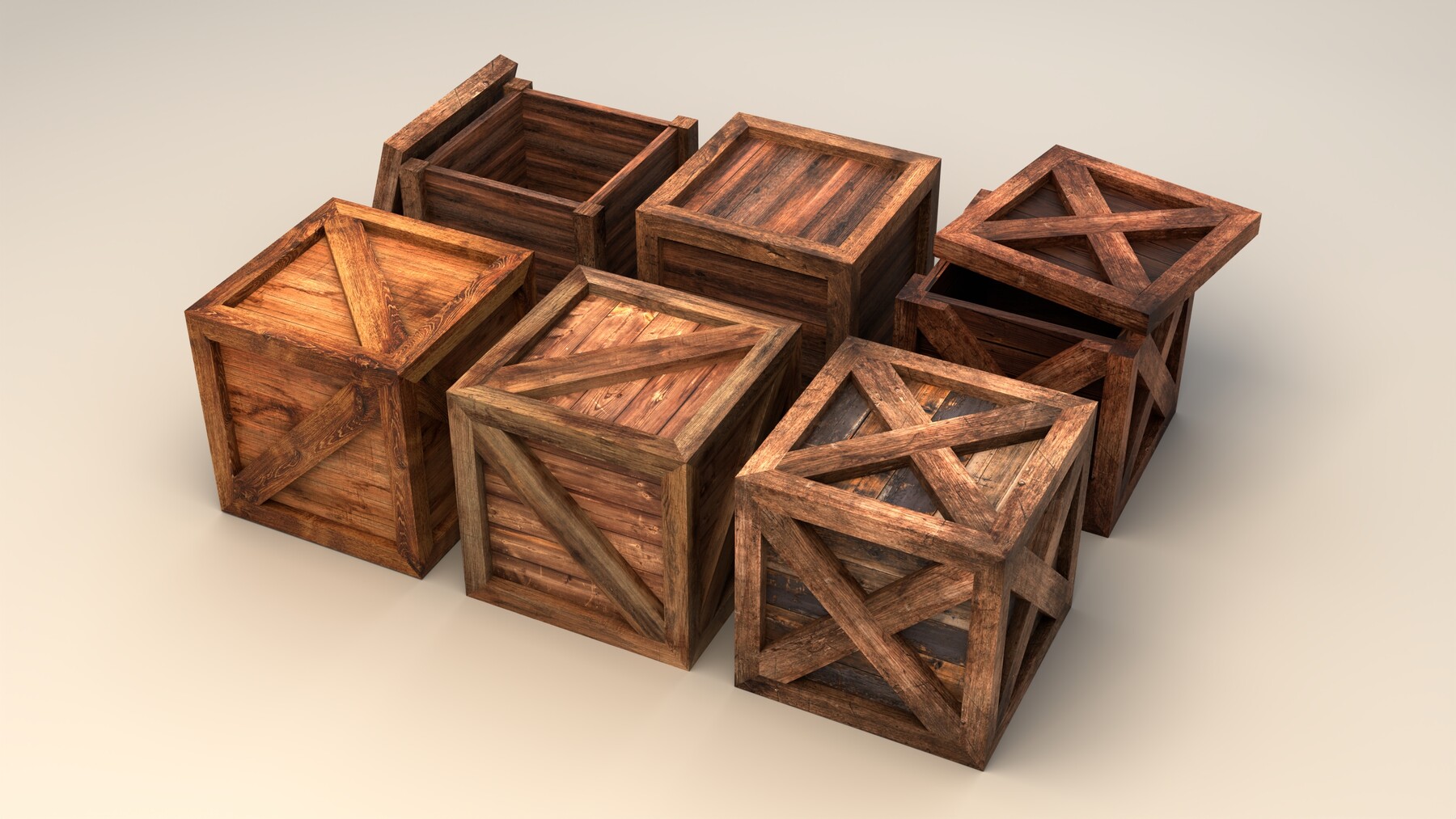 ArtStation - WOODEN BOXES | Game Assets