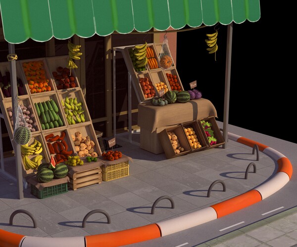 ArtStation - Fruit and vegetable shop | Game Assets