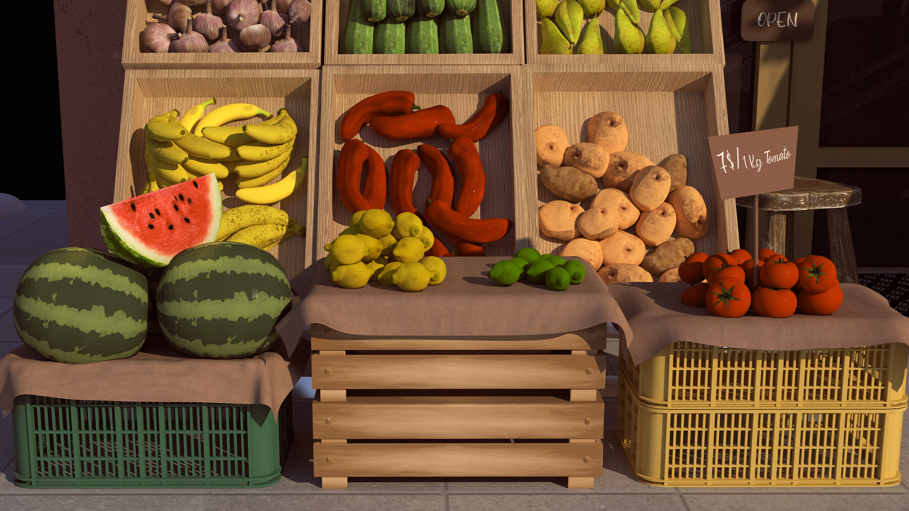 ArtStation - Fruit and vegetable shop | Game Assets