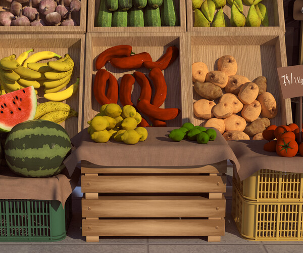 ArtStation - Fruit and vegetable shop | Game Assets
