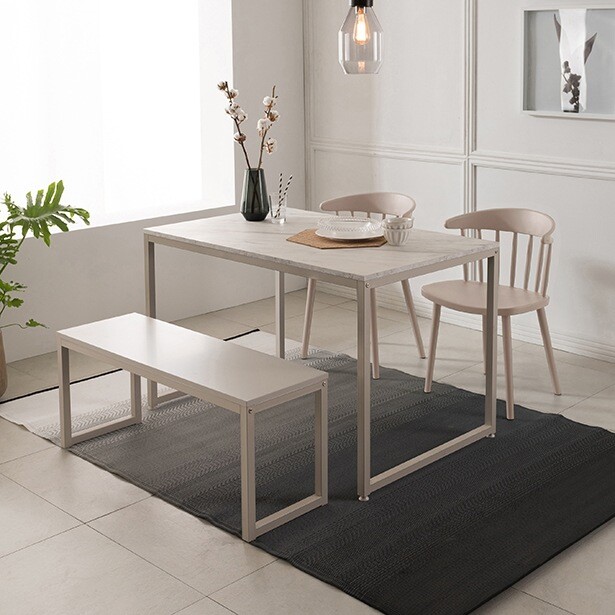 ArtStation - Baking White Marble Dining Table Set for 4 | Resources