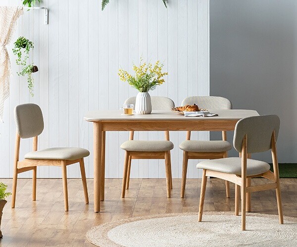 ArtStation - Ceramic Solid Wood Dining Table Set for 6 | Resources