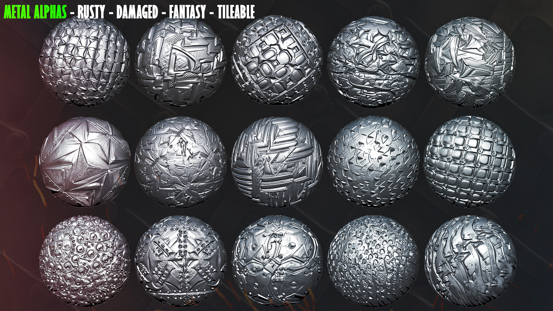 ArtStation - 60+ Metal Alphas. Rusty Metal. Damaged Metal. Fantasy ...