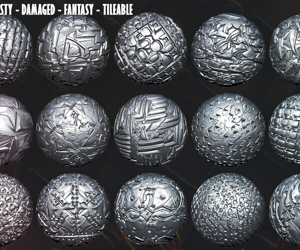 ArtStation - 60+ Metal Alphas. Rusty Metal. Damaged Metal. Fantasy ...