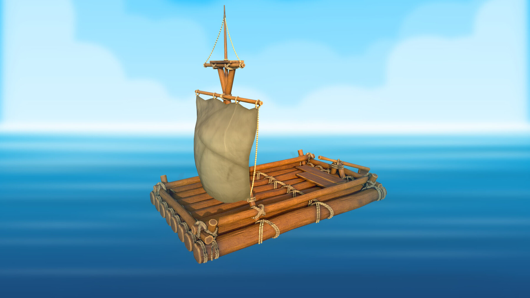 ArtStation - Wooden stylized raft PBR low-poly game ready Low-poly 3D ...