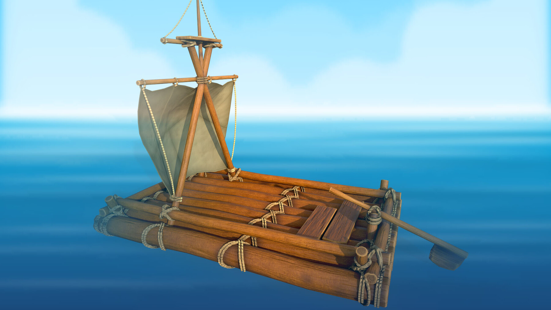 ArtStation - Wooden stylized raft PBR low-poly game ready Low-poly 3D ...