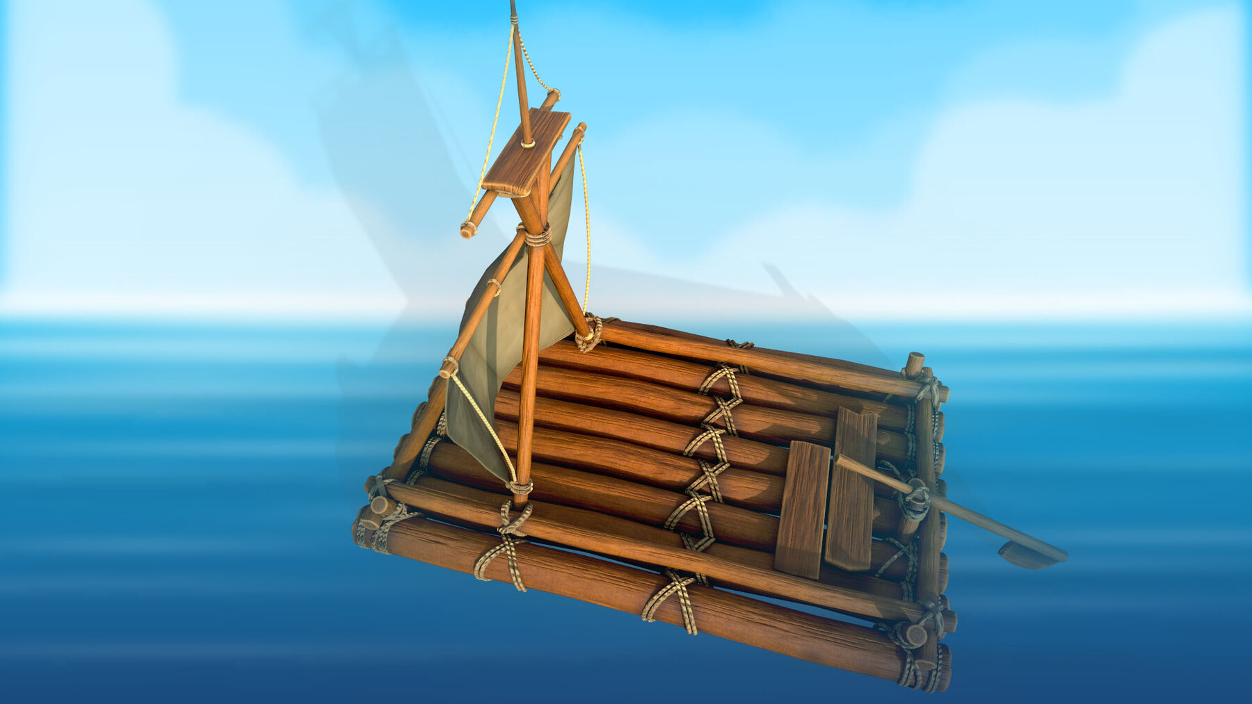 ArtStation - Wooden stylized raft PBR low-poly game ready Low-poly 3D ...