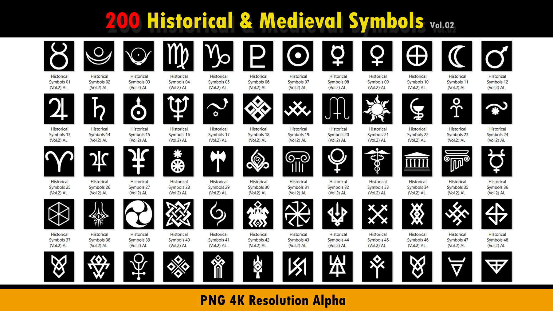ArtStation - 550 Historical Symbols Bundles - 30 OFF | Brushes