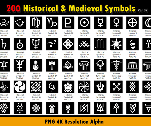 ArtStation - 550 Historical Symbols Bundles - 30 OFF | Brushes