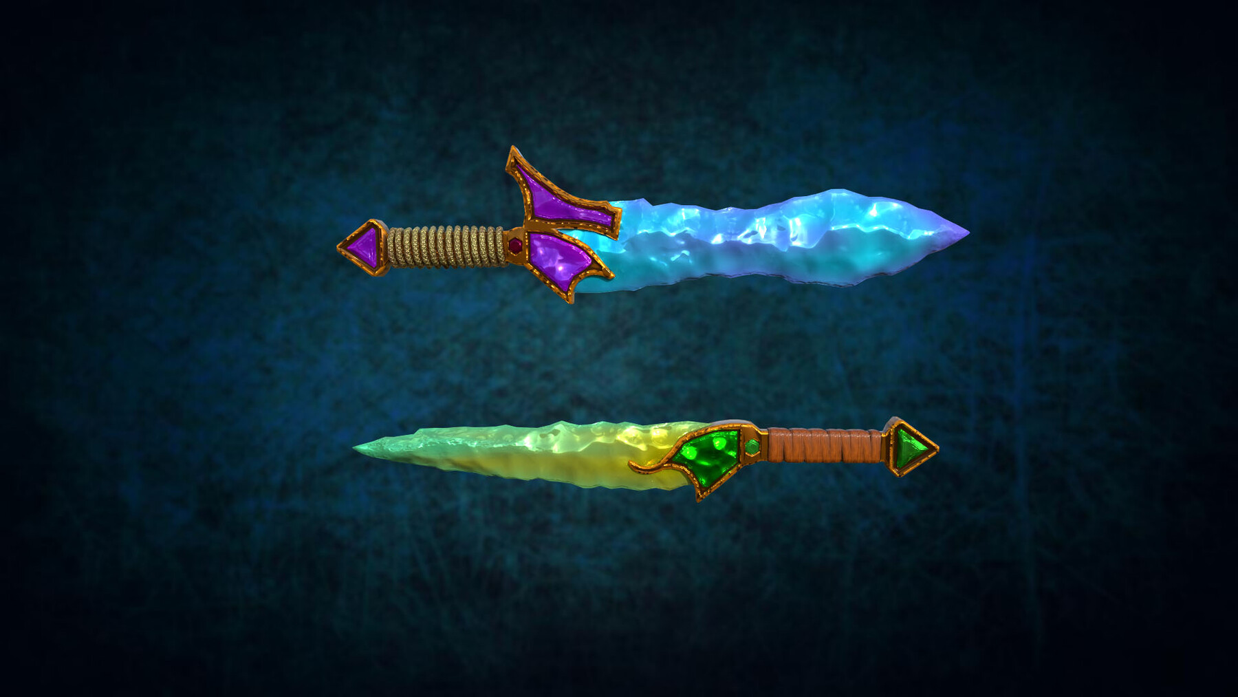 ArtStation - Stylized Fantasy Sword dagger PBR game ready Low-poly 3D ...