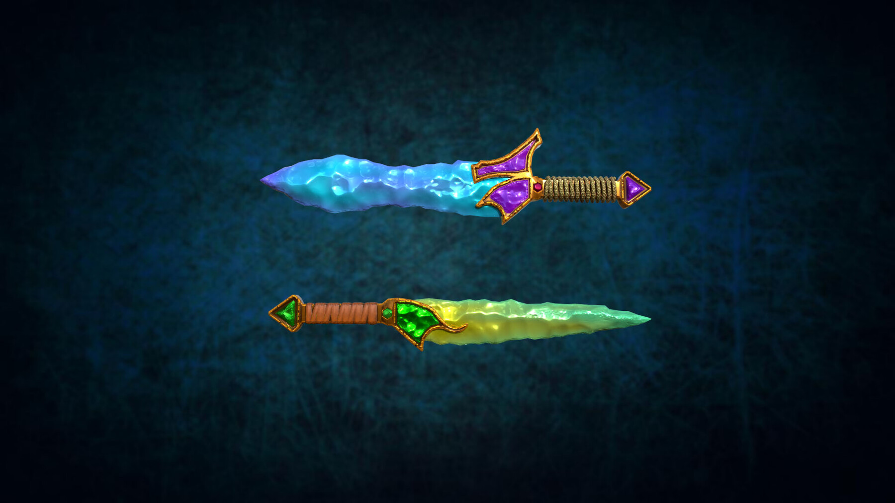 ArtStation - Stylized Fantasy Sword dagger PBR game ready Low-poly 3D ...