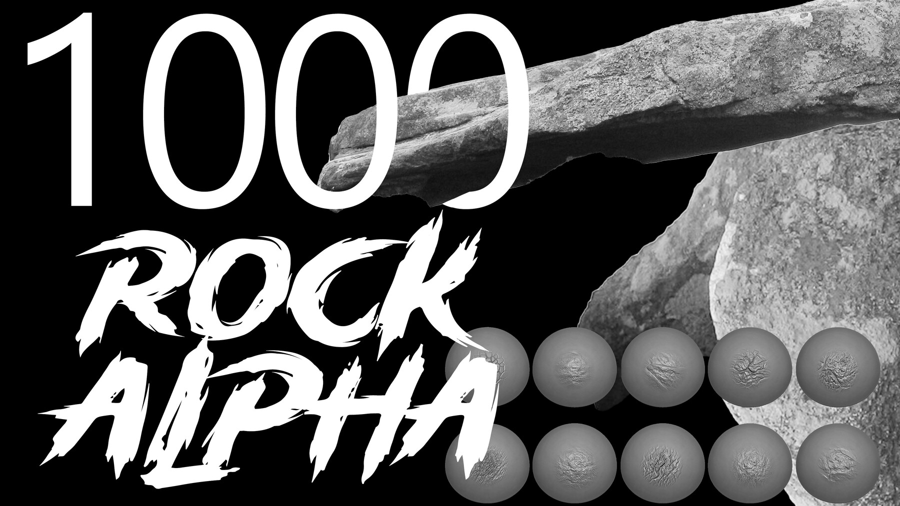 ArtStation - 1000 Alpha stone, rock for Zbrush, Blender, Painter | Brushes
