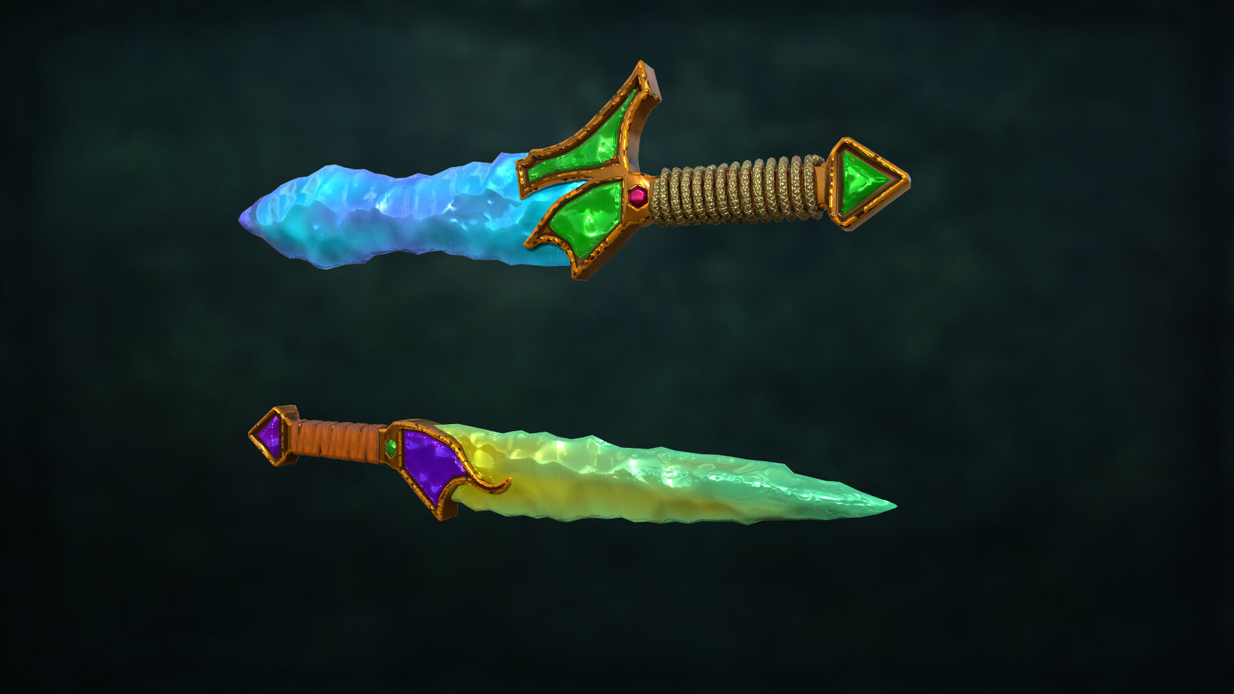 ArtStation - Stylized Fantasy Sword dagger PBR game ready Low-poly 3D ...