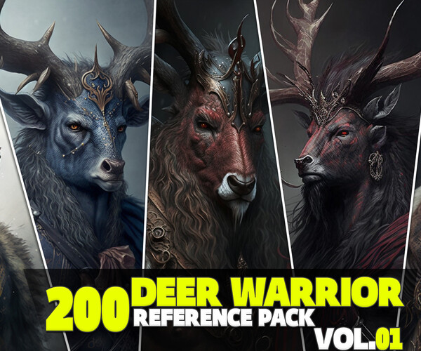 ArtStation - 200 Deer Warrior Reference Pack Vol.01 | Artworks