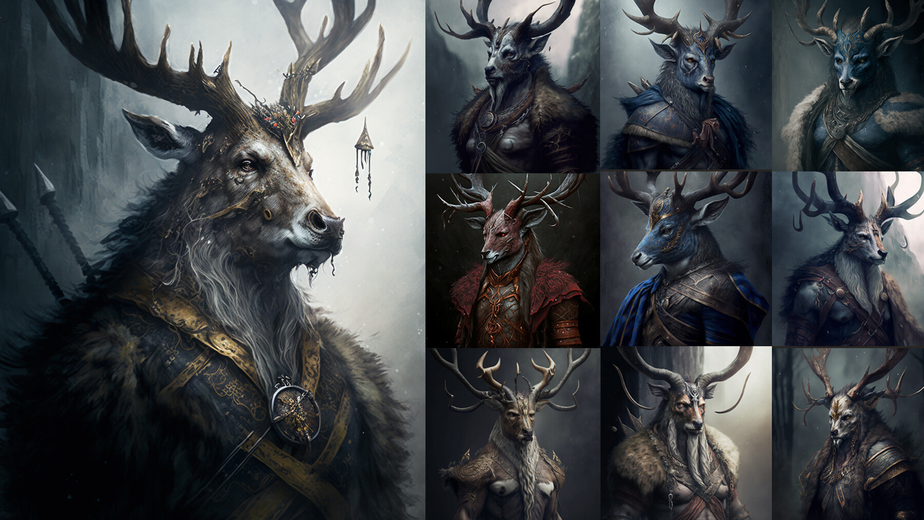 ArtStation - 200 Deer Warrior Reference Pack Vol.01 | Artworks