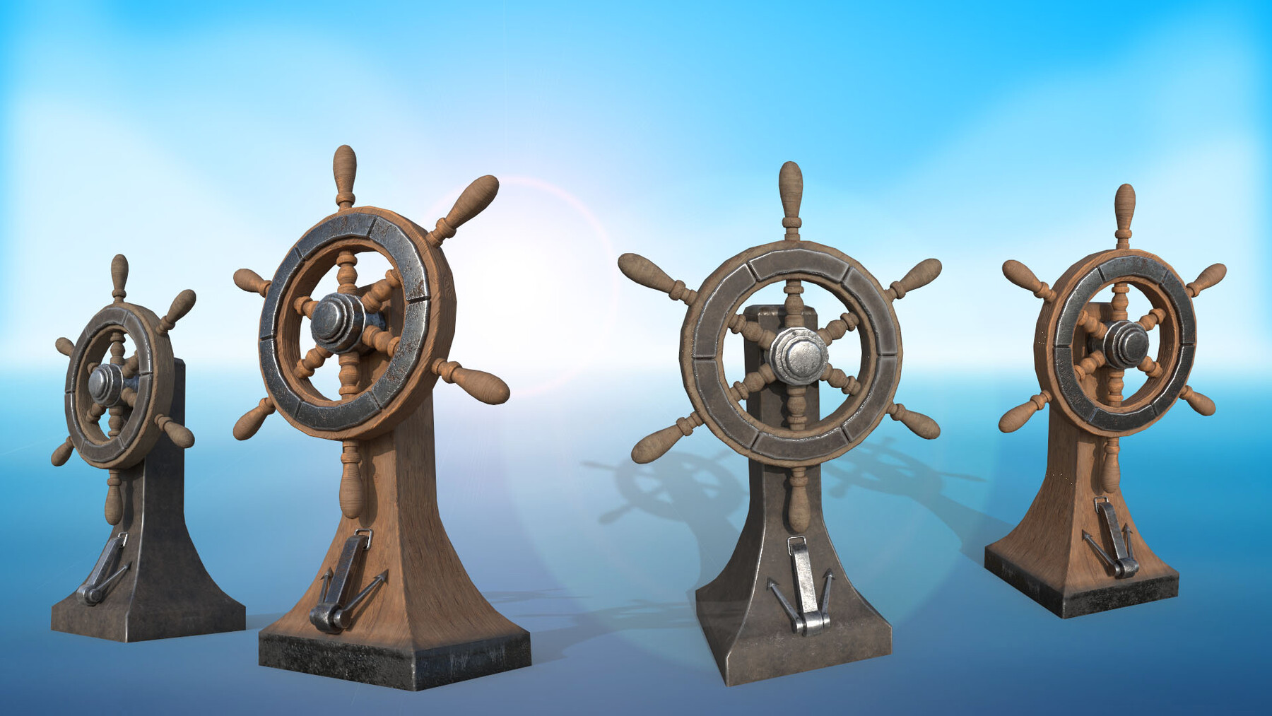 ArtStation - The helm of a sea ship or vessel PBR game ready Low-poly ...