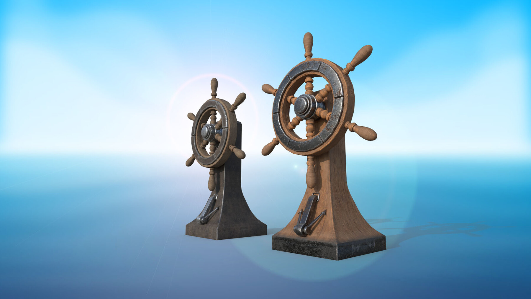 ArtStation - The helm of a sea ship or vessel PBR game ready Low-poly ...