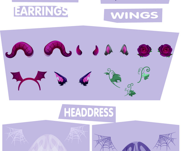 ArtStation - DARK_CARTOON_AVATAR / Cartoon girl face constructor ...