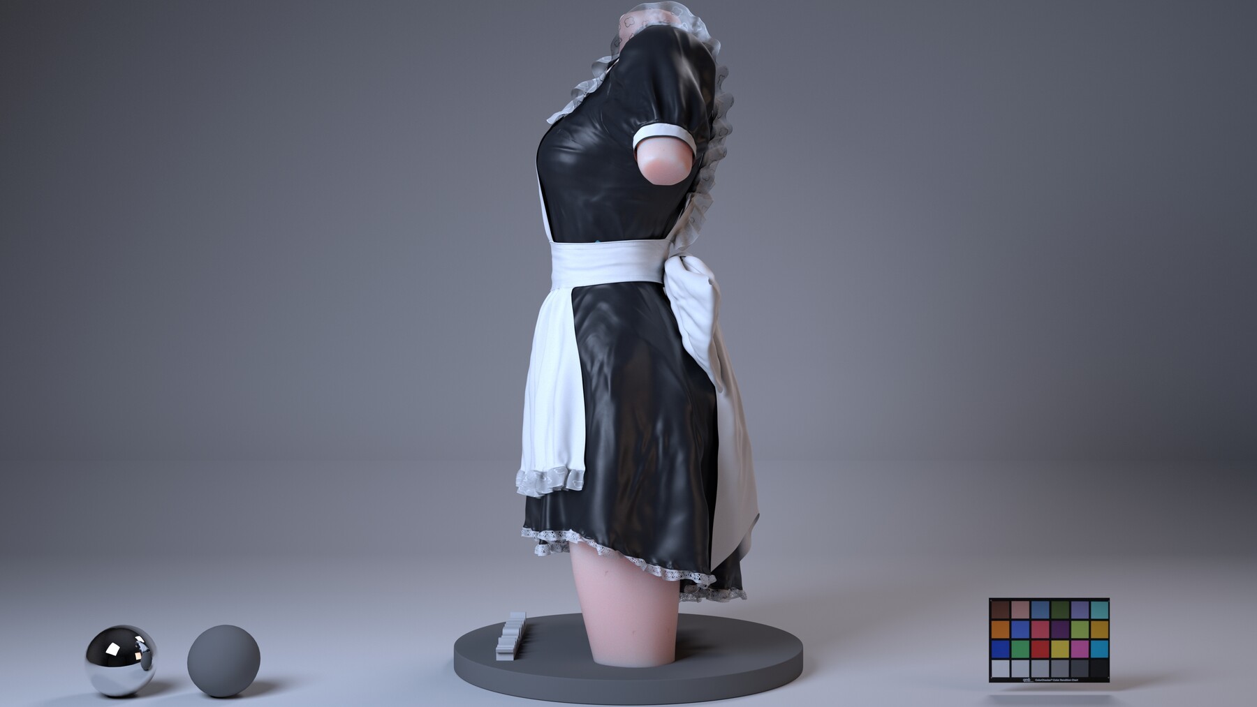 ArtStation - ClothCG: Maid Outfit 002a Marvelous+ZB+PBR 8K 3DAssets | Resources