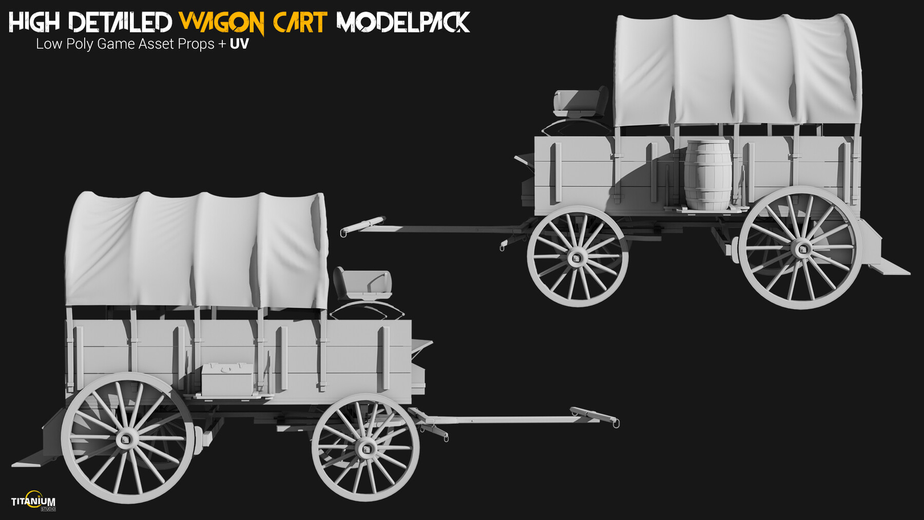 ArtStation - High Detailed Wagon Cart Model Pack | Game Assets