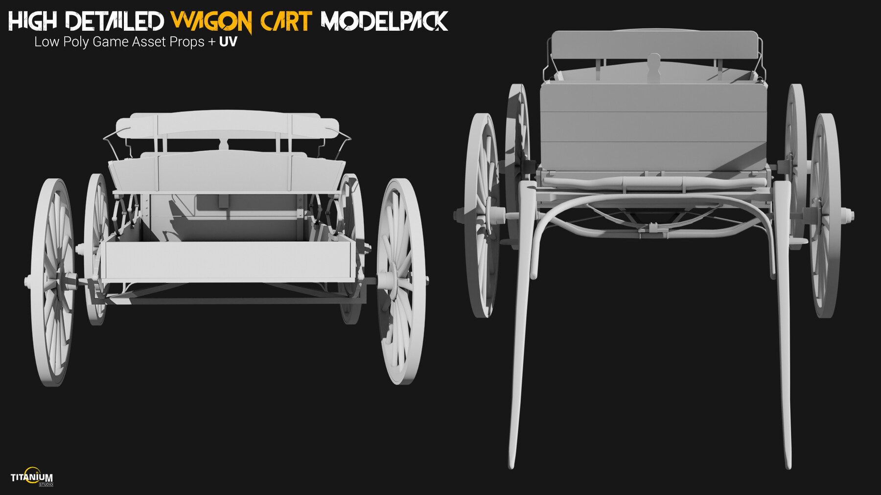 ArtStation - High Detailed Wagon Cart Model Pack | Game Assets