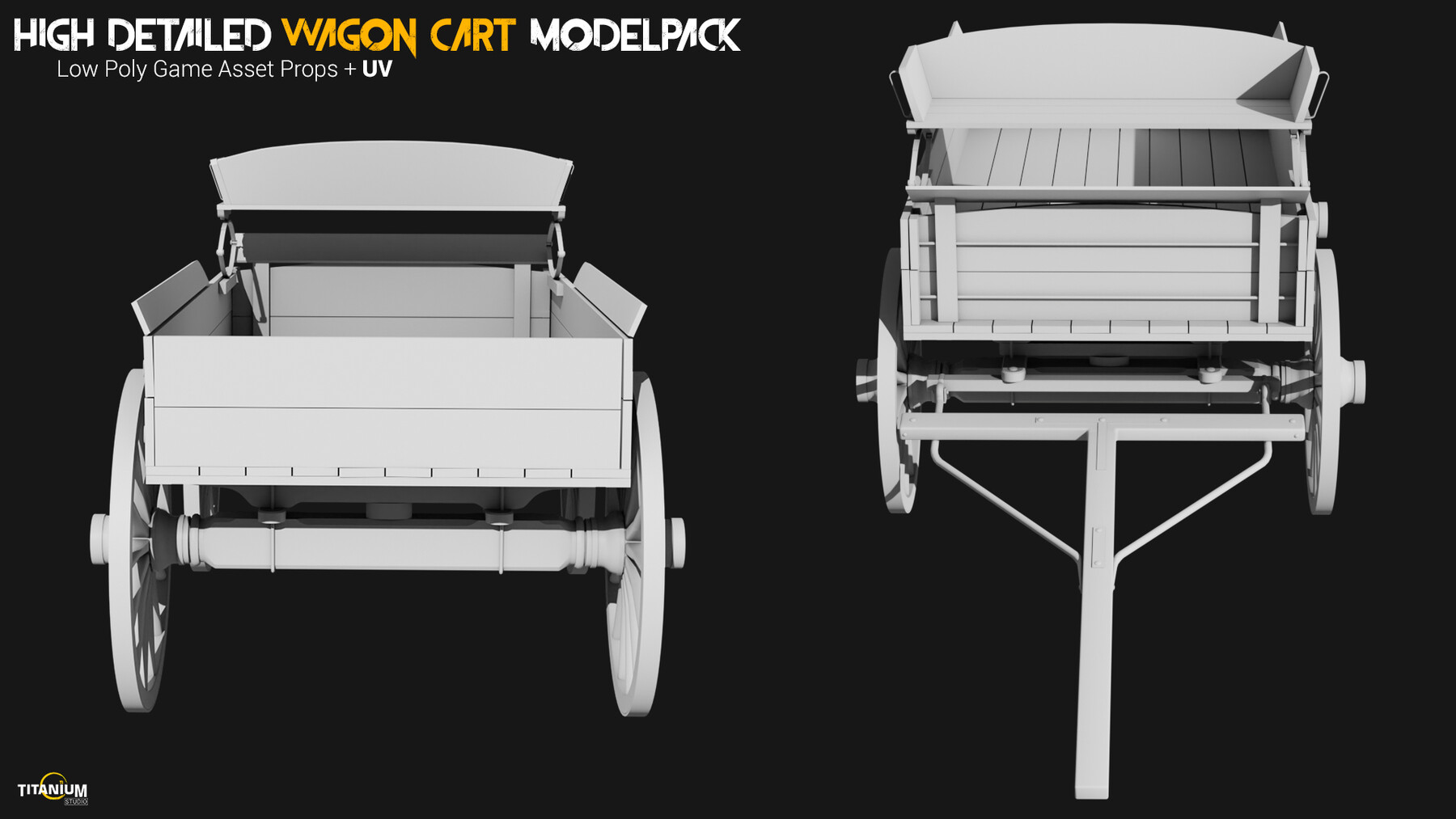 ArtStation - High Detailed Wagon Cart Model Pack | Game Assets