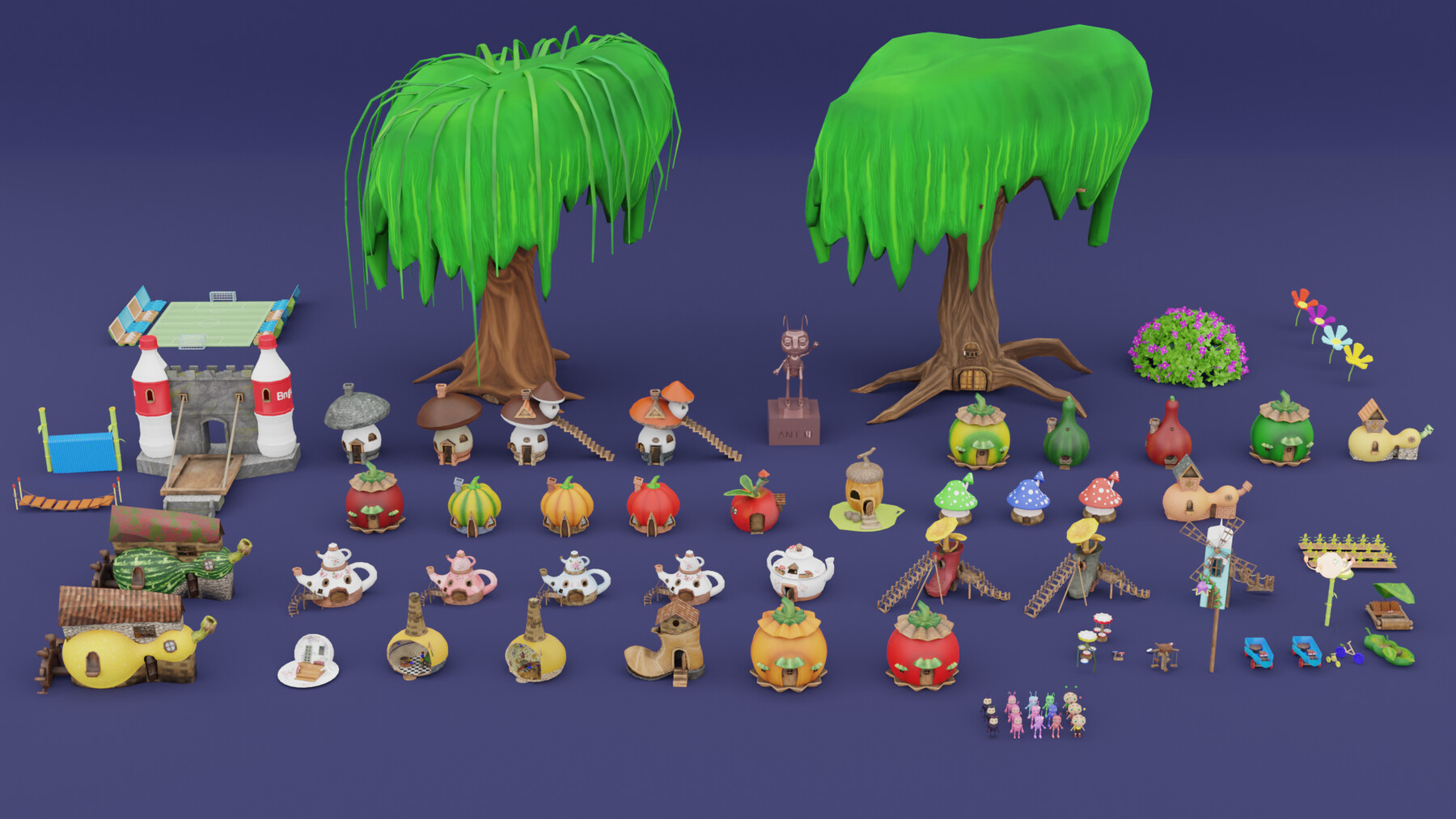 ArtStation - Bugs City Cartoon Town Stylized Environment with 15 Rigged ...