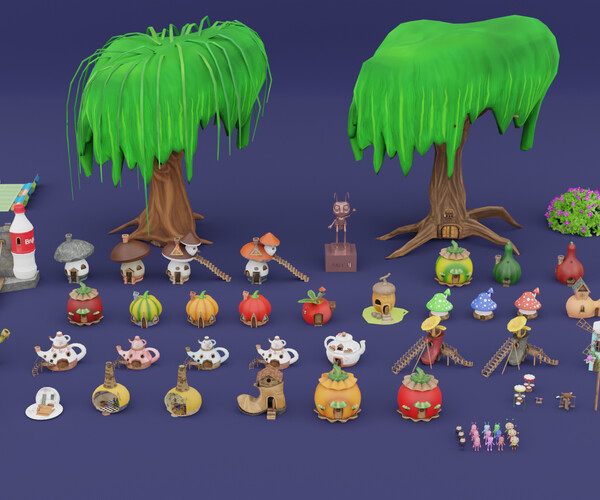 ArtStation - Bugs City Cartoon Town Stylized Environment with 15 Rigged ...